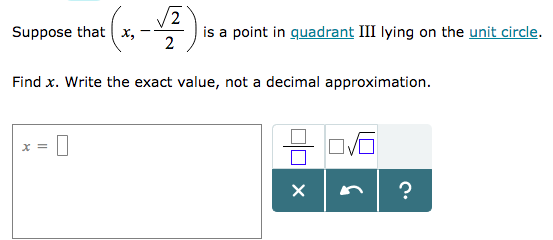 Solved 2 is a point in quadrant III lying 2 on the unit | Chegg.com