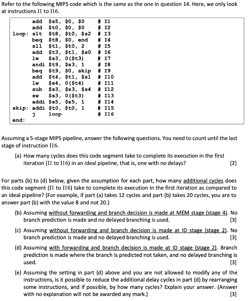 Solved Refer to the following MIPS code which is the same as | Chegg.com