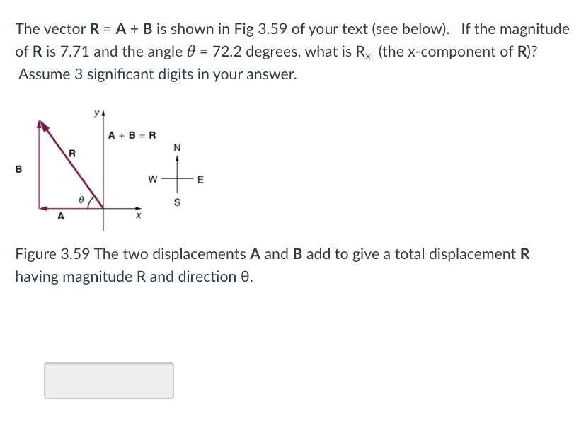 Solved The vector R = A + B is shown in Fig 3.59 of your | Chegg.com