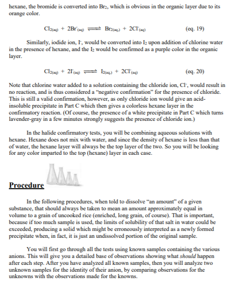 Solved Qualitative Analysis II - Anions Purpose: To study | Chegg.com