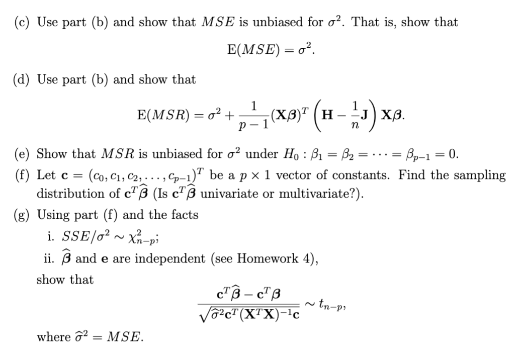 Solved 1. Consider the linear regression model y = XB + E, | Chegg.com
