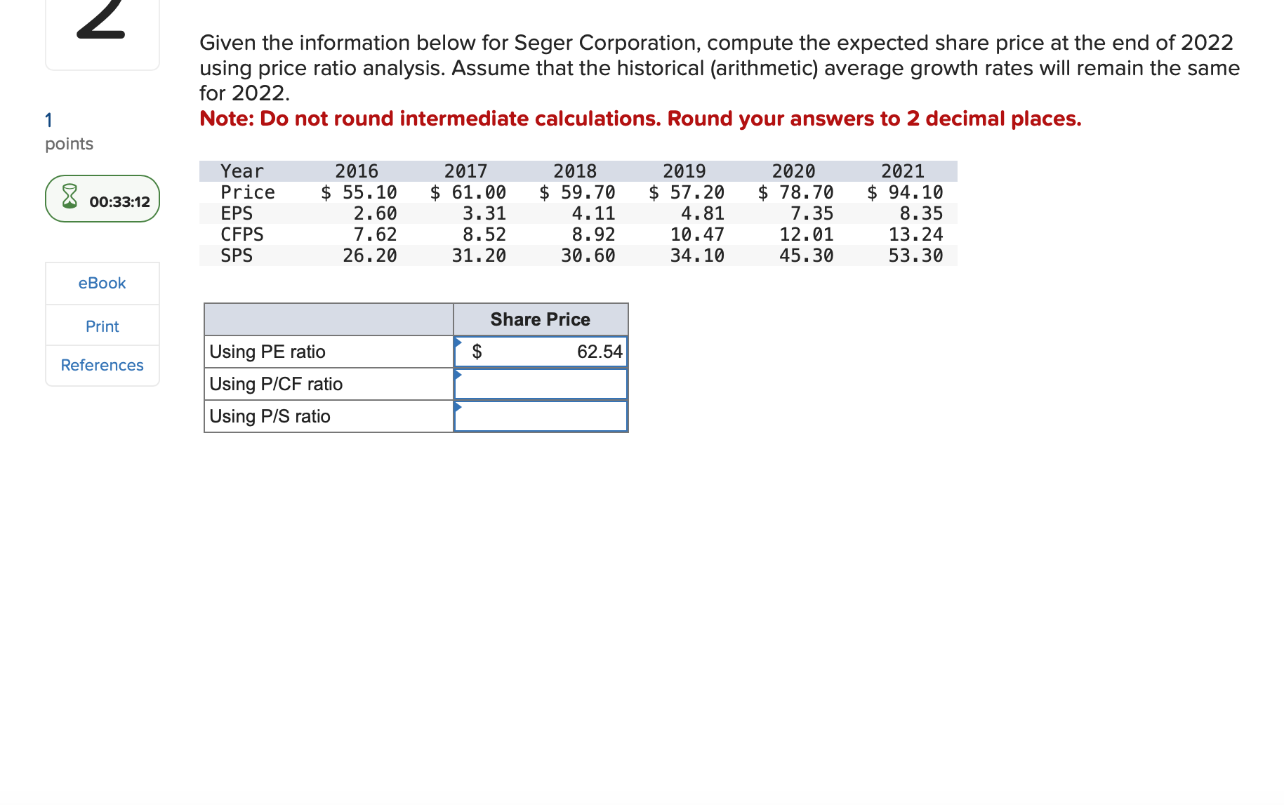 Solved Given the information below for Seger Corporation, | Chegg.com