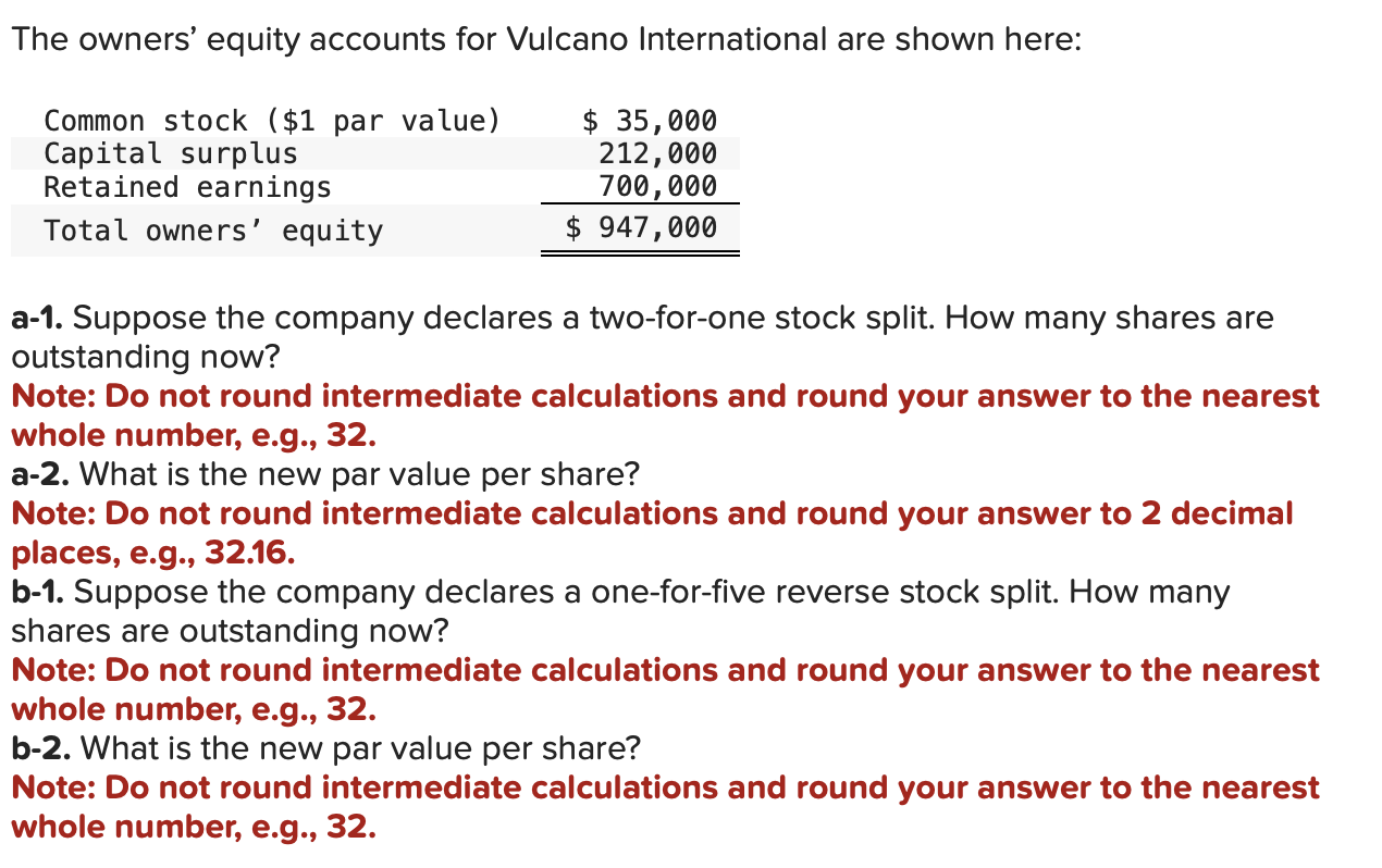 Solved The owners' equity accounts for Vulcano International | Chegg.com