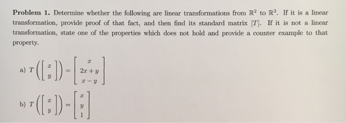 Solved Problem 1. Determine whether the following are linear | Chegg.com