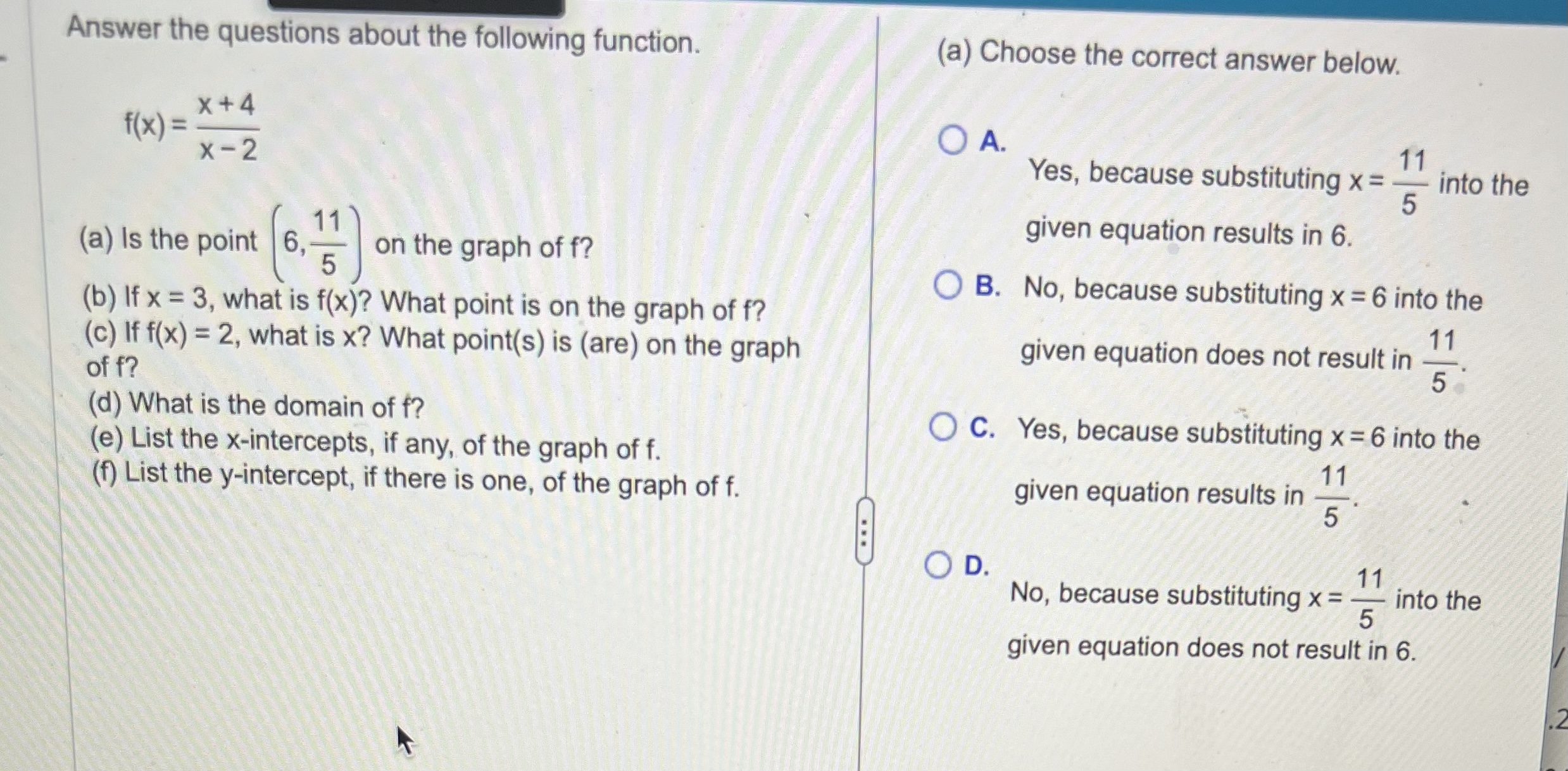 Solved Answer the questions about the following function. | Chegg.com