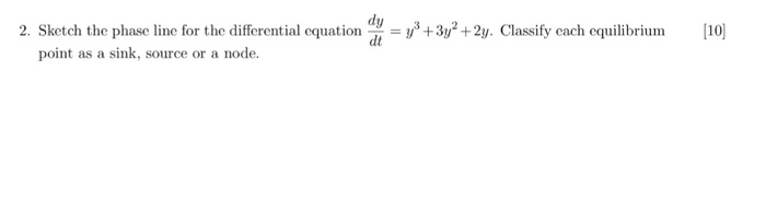 Solved Sketch the phase line for the differential equation | Chegg.com