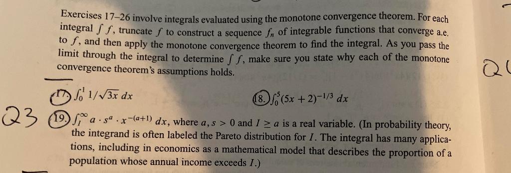 Solved Exercises 17-26 involve integrals evaluated using the | Chegg.com