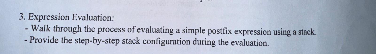 Solved 3. Expression Evaluation: - Walk through the process | Chegg.com