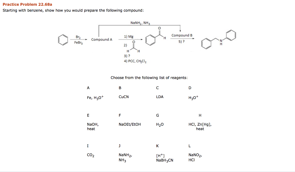 Solved Practice Problem 22.68a Starting with benzene, show | Chegg.com