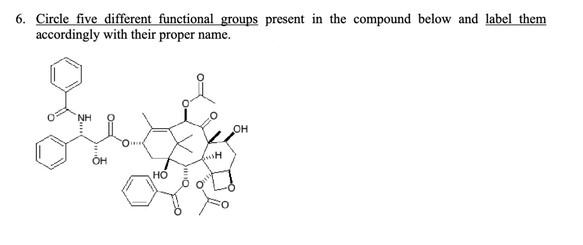 Solved help me pleaseCircle five different functional groups | Chegg.com