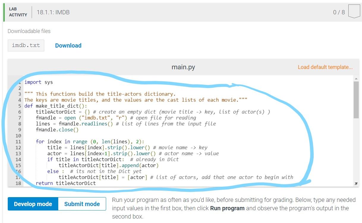 Solved LAB ACTIVITY 18.1.1: IMDB 0/8 Downloadable files | Chegg.com
