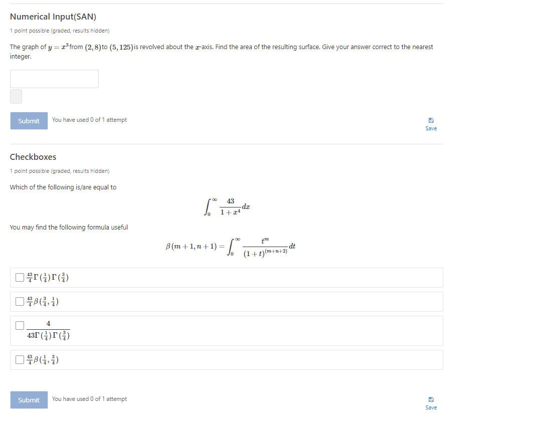 Solved Numerical Input(SAN) 1 point possible graded, results | Chegg.com