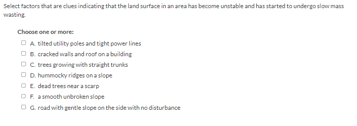 Solved Select factors that are clues indicating that the | Chegg.com