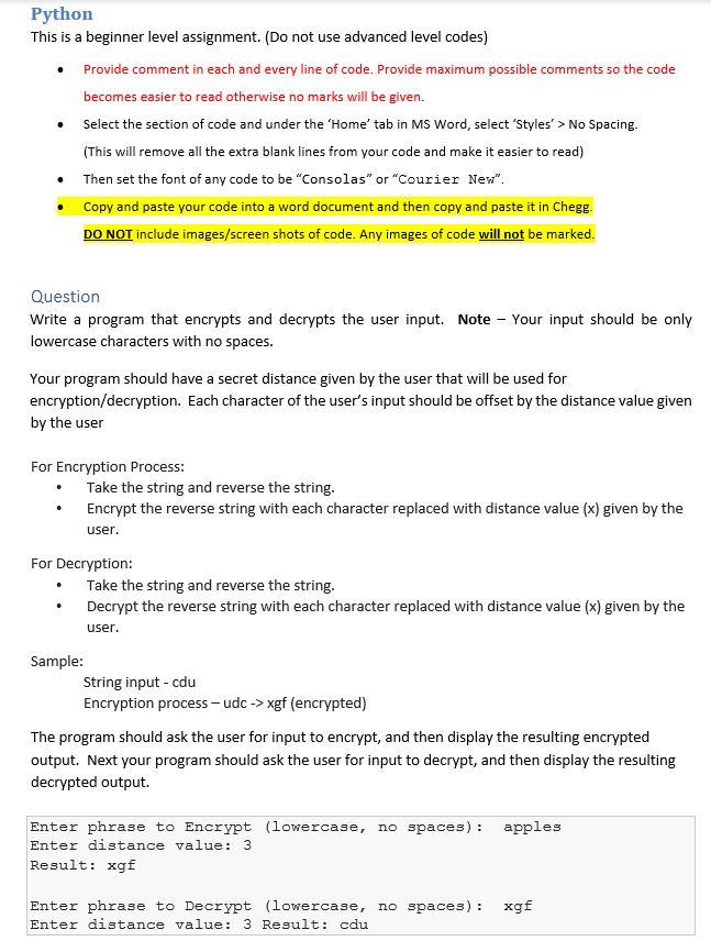 Solved Python This Is A Beginner Level Assignment Do Not 