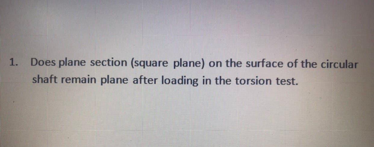 Solved 1. Does plane section (square plane) on the surface | Chegg.com