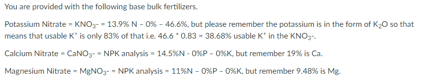 Solved You are provided with the following base bulk | Chegg.com