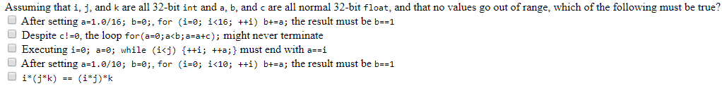 Solved Assuming that i, j, and k are all 32-bit int and a, | Chegg.com