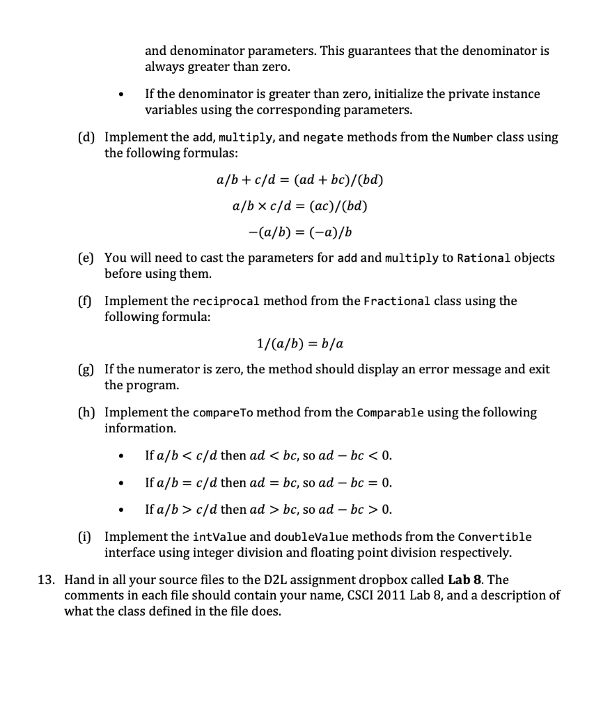 CSCI 2011 - Lab 8 Learning Outcomes Design | Chegg.com