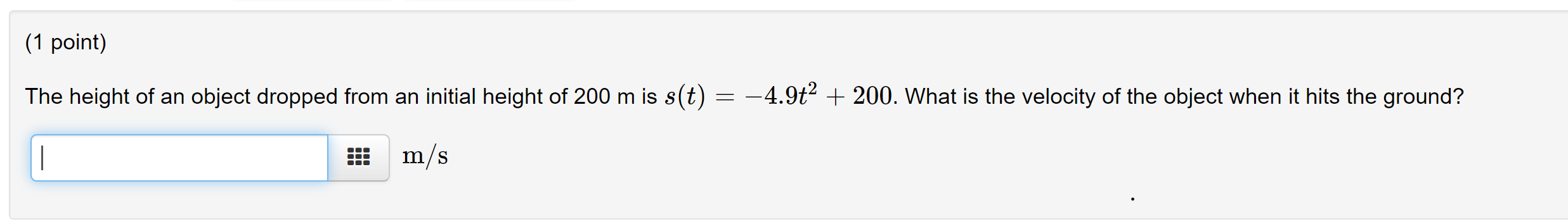 Solved The height of an object dropped from an initial | Chegg.com
