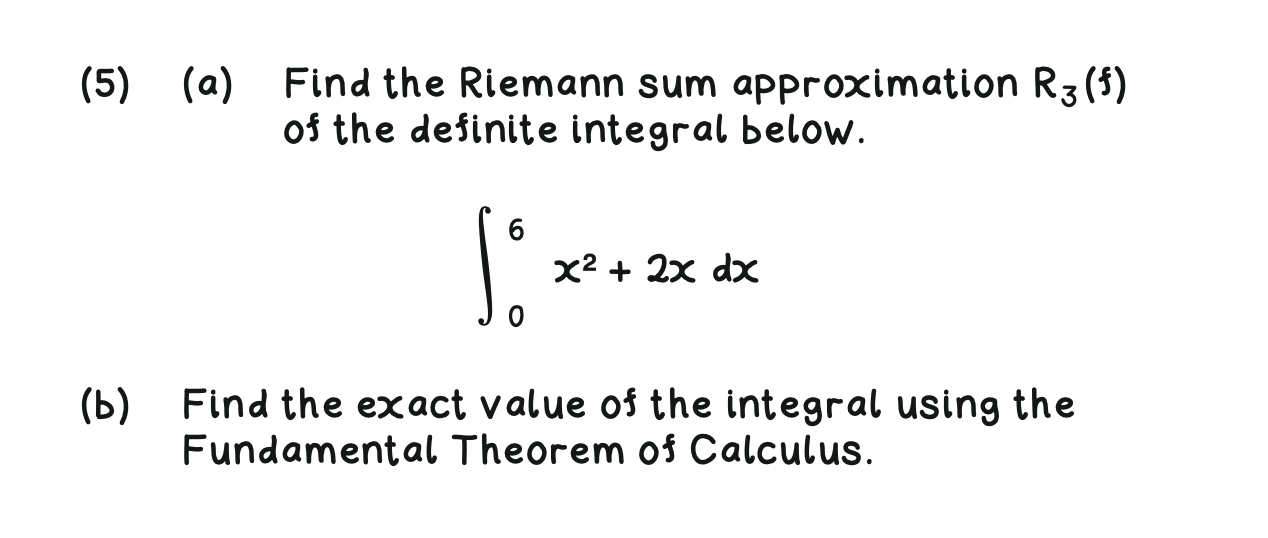5) (a) Find the Riemann sum approximation R3(f) of | Chegg.com