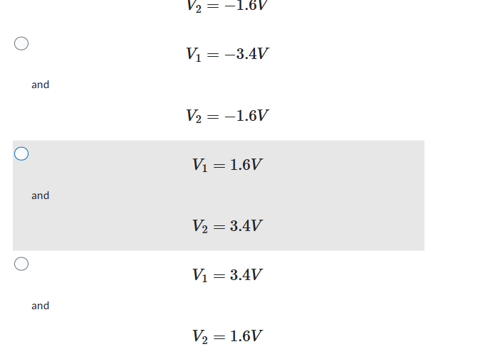 Solved Find the voltages at nodes V1 and V2 ? V1=−1.6V and | Chegg.com