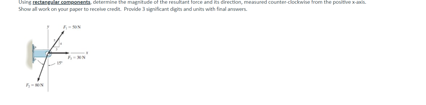 Solved Using Rectangular Components Determine The Magnitude 5300