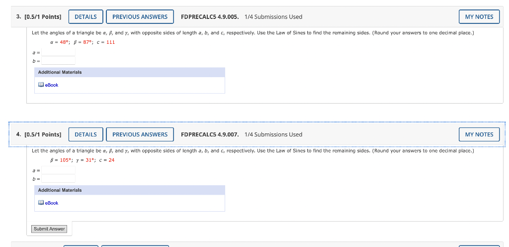 Solved 3. [0.5/1 points) DETAILS PREVIOUS ANSWERS FDPRECALC5 | Chegg.com