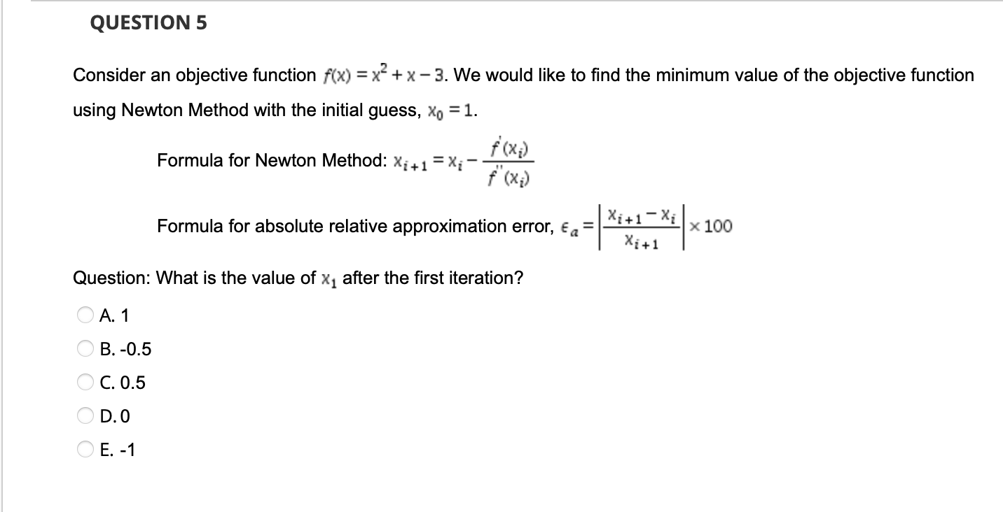Solved Question 3 Consider An Objective Function F X