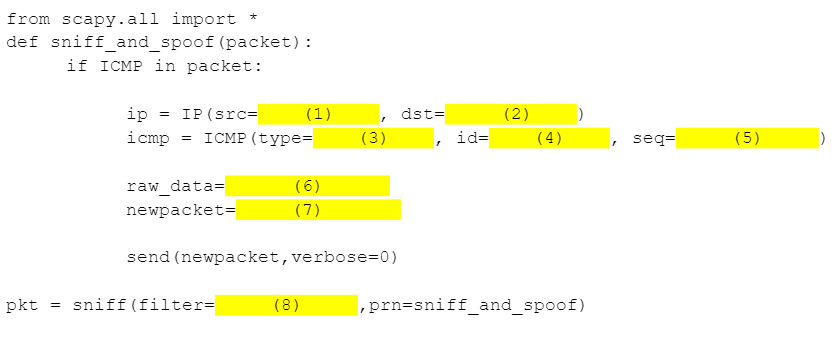 Solved Using The Skeleton Code Below Implement The Sniffing 