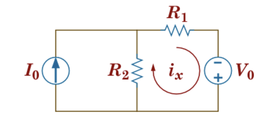 Solved n the circuit above, use R1 = 5Ω, R2 = 8Ω, I0 = 2A, | Chegg.com