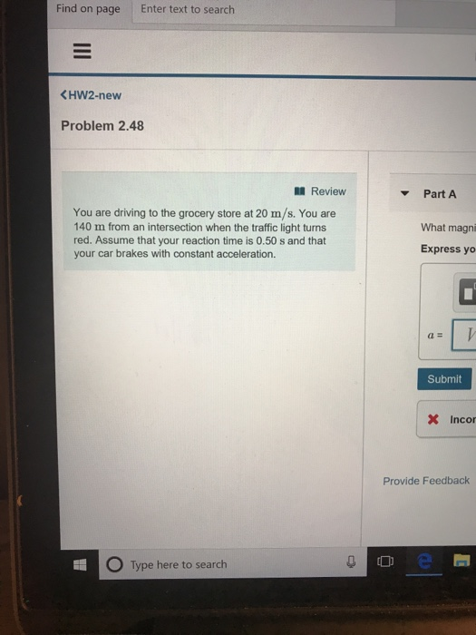 Solved What magnitude braking acceleration will bring you to | Chegg.com