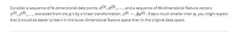 Solved Consider a sequence of n-dimensional data points, | Chegg.com