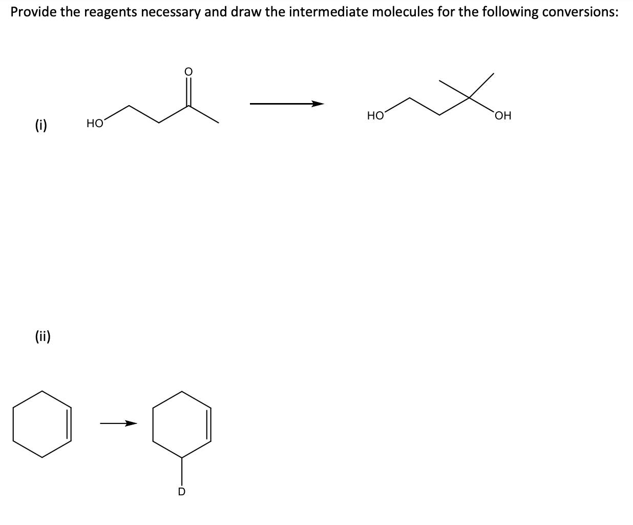 Solved Provide the reagents necessary and draw the | Chegg.com