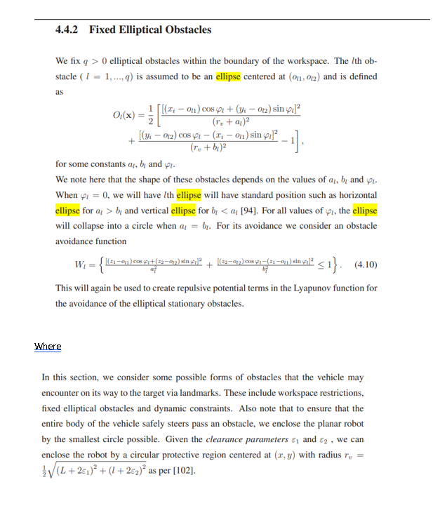 Solved stationary obstacles. Lyapunov-based control scheme | Chegg.com