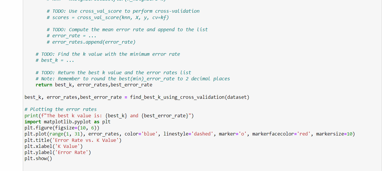 Solved 2.2 Finding the Best Value for (k) using | Chegg.com