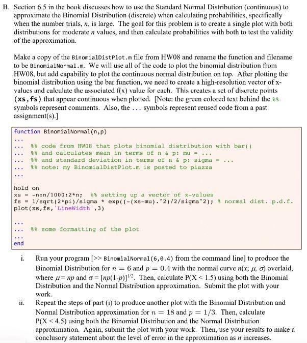 Section 6.5 in the book discusses how to use the | Chegg.com