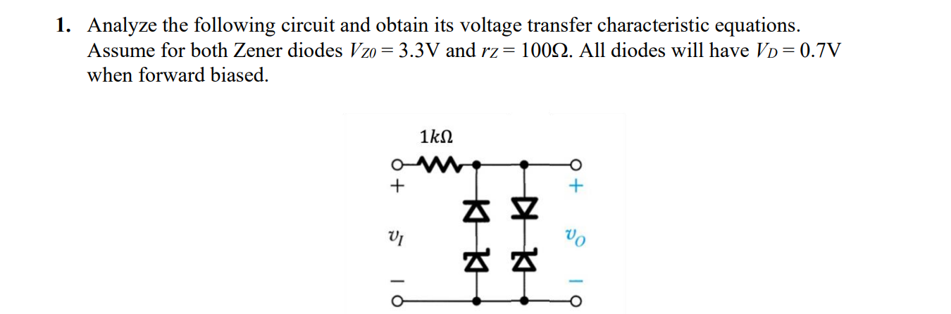 Solved a) Find the voltage range for which all diodes are | Chegg.com