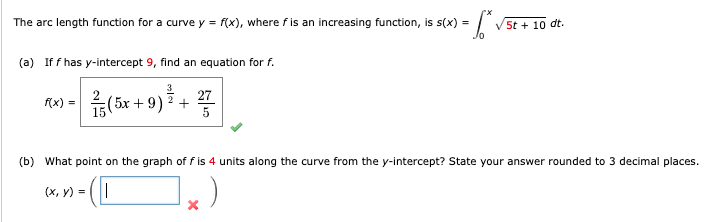 Solved The arc length function for a curve y=f(x), where f | Chegg.com