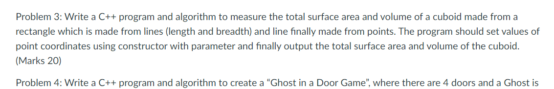 Solved Problem 3: Write a C++ program and algorithm to | Chegg.com