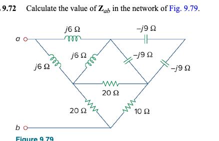 Solved 9.72 Calculate the value of Zab in the network of | Chegg.com