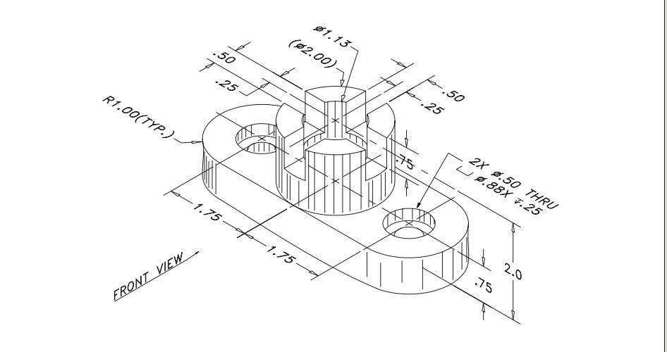 Solved Redraw front/top/right views by hand. Ignore the | Chegg.com