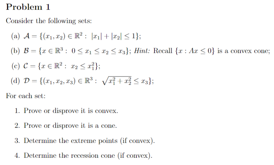 Solved Consider the following sets: (a) | Chegg.com