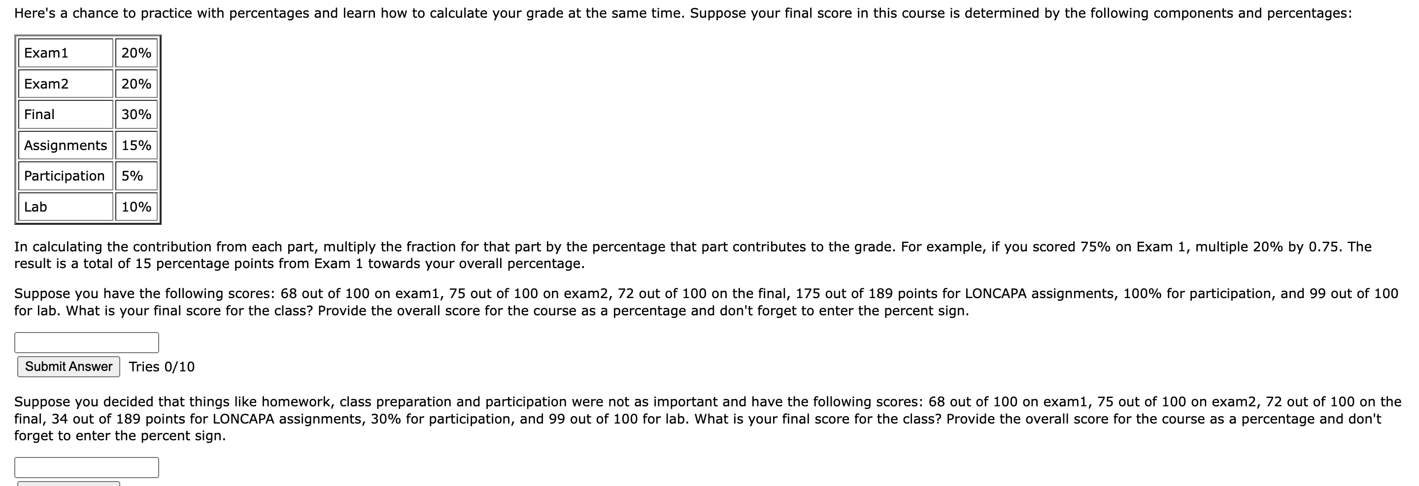 Solved result is a total of 15 percentage points from Exam 1 | Chegg.com