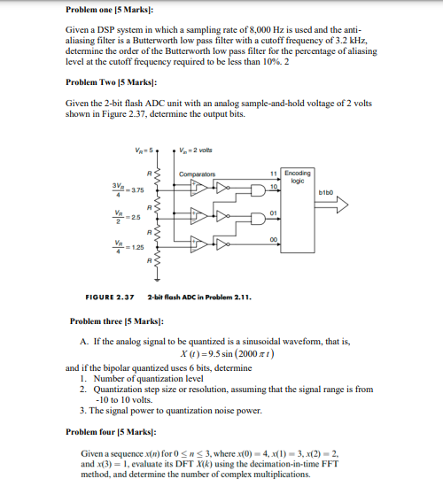 Solved Problem one [5 Marks]: Given a DSP system in which a | Chegg.com