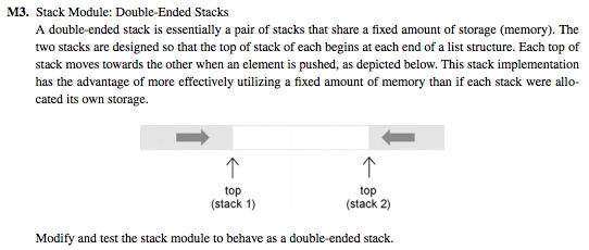 Solved M3. Stack Module: Double-Ended Stacks A double-ended | Chegg.com