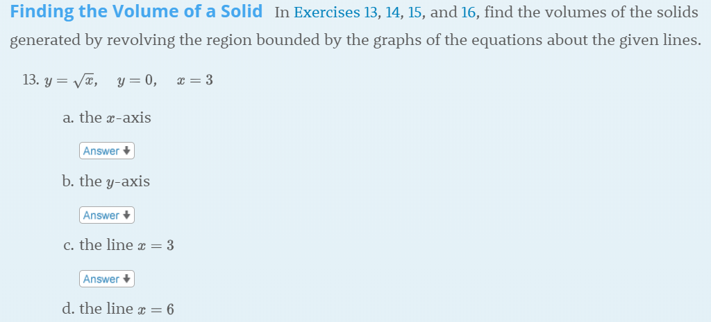 Solved Finding the Volume of a Solid In Exercises 13, 14, | Chegg.com