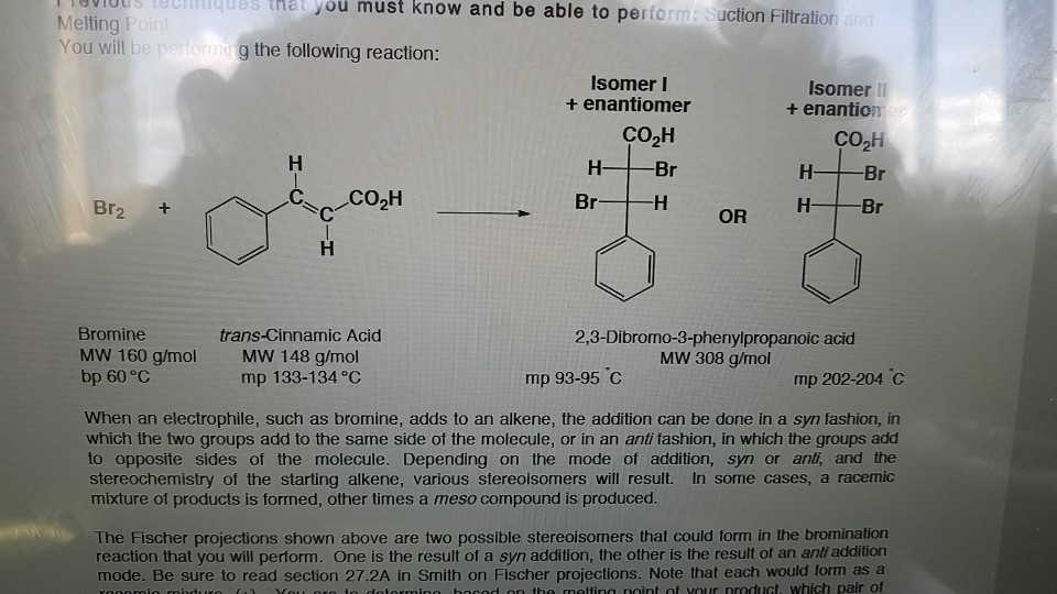 Melting Point of Syn and Anti Addition - KaylahkruwClayton