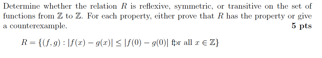 Solved Determine whether the relation R is reflexive, | Chegg.com
