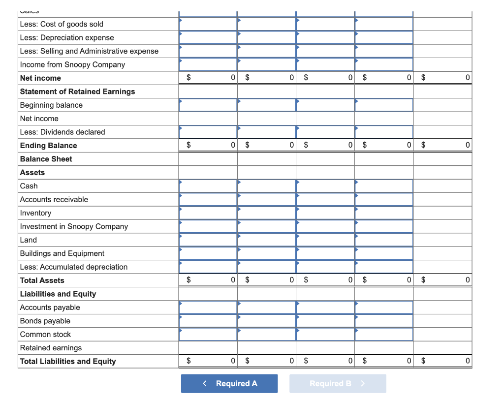 Solved Problem 2-22 (Static) Consolidated Worksheet at End | Chegg.com