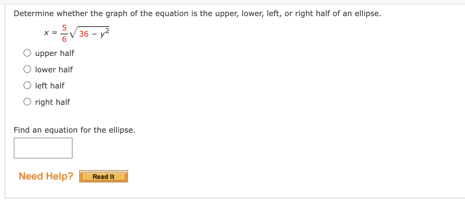 Solved Determine whether the graph of the equation is the | Chegg.com